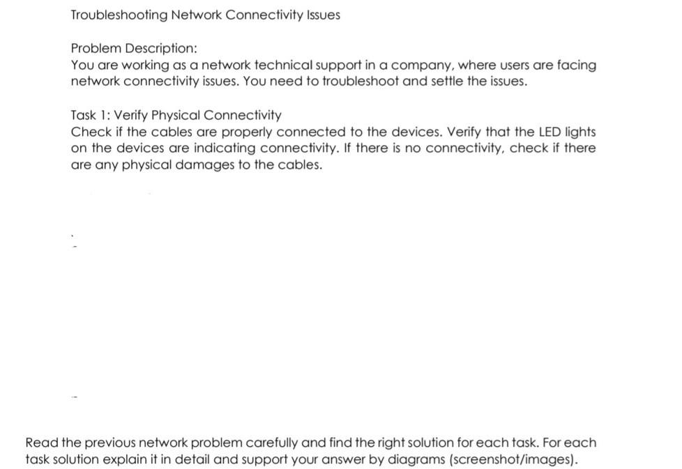 Solved Troubleshooting Network Connectivity Issues Problem