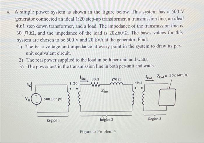 Solved a 4. A simple power system is shown in the figure | Chegg.com