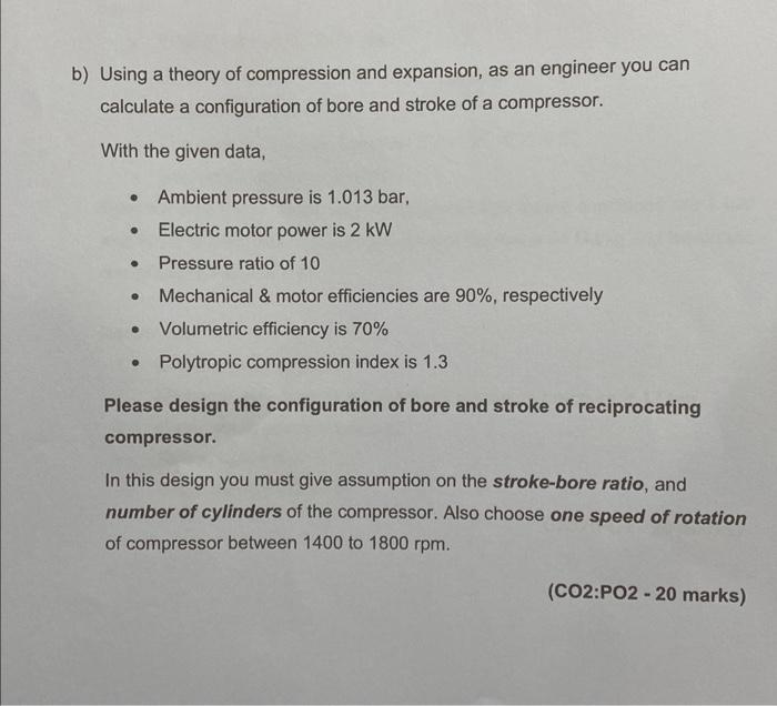 Solved b) Calculate the discharge temperature, discharge | Chegg.com