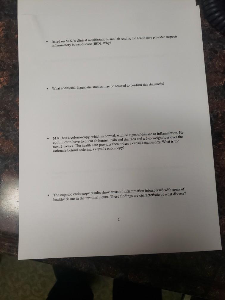 Solved ATA College Case Study Inflammatory Bowel Disease | Chegg.com