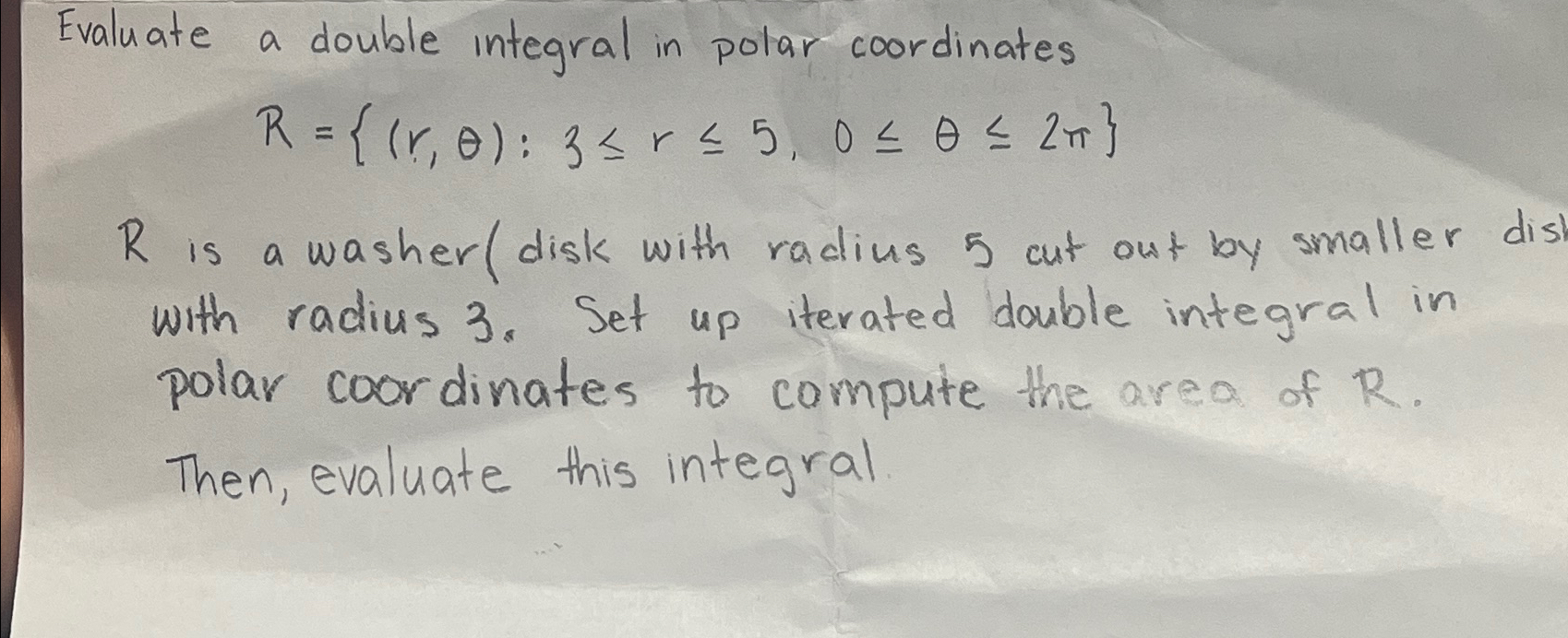 Solved Evaluate a double integral in polar | Chegg.com