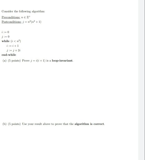 Solved Consider the following algorithm Preconditions ne 2+ | Chegg.com