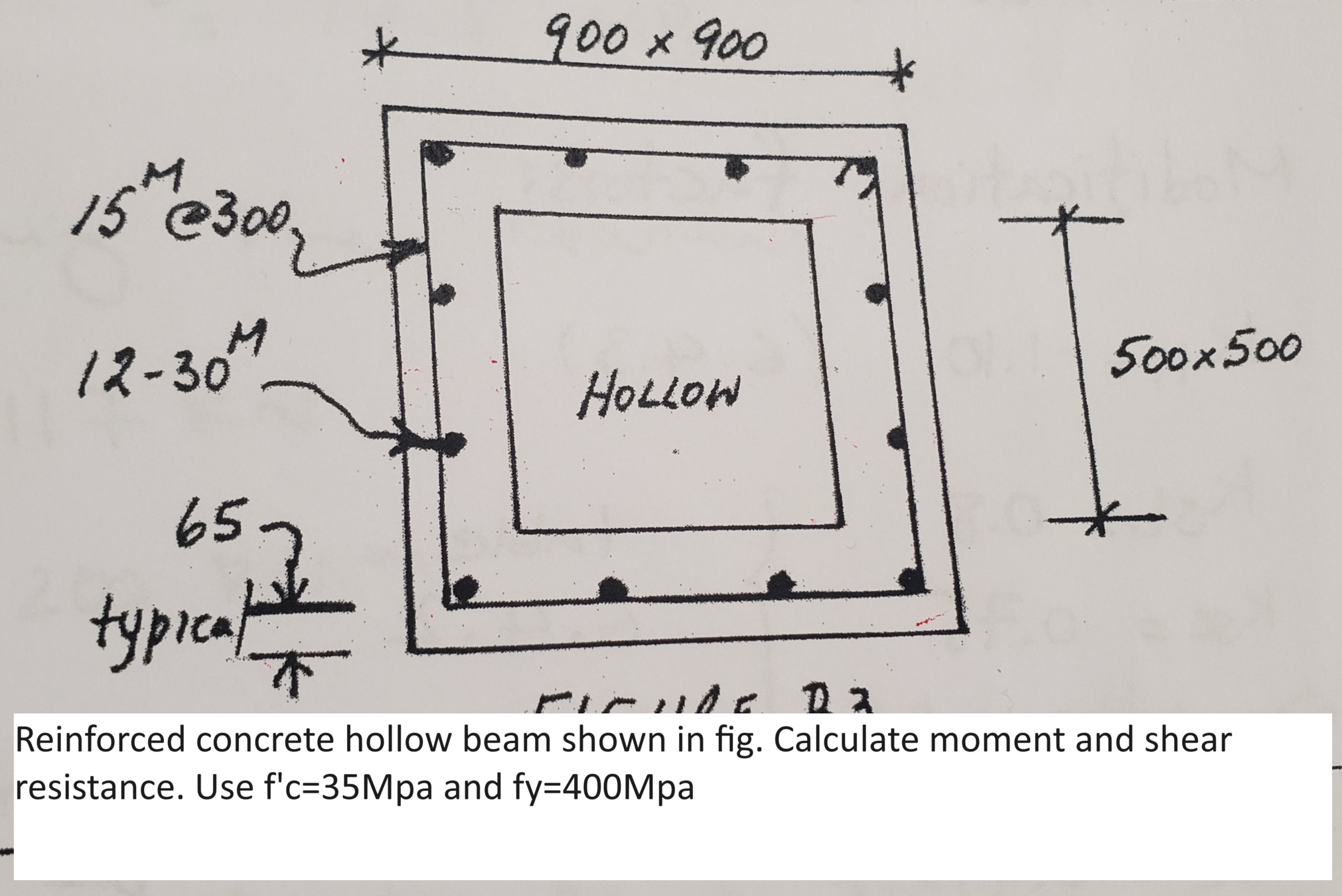Solved Reinforced concrete hollow beam shown in fig. | Chegg.com