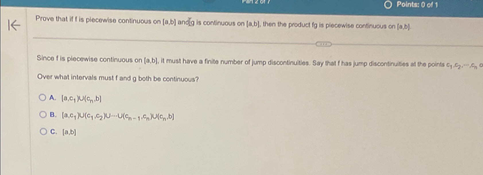 Solved Prove that if f ﻿is piecewise continuous on a,b ﻿and | Chegg.com