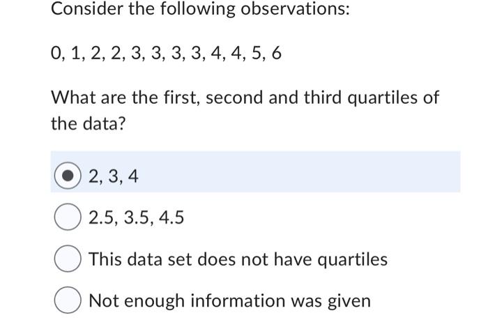 Solved Consider the following observations: | Chegg.com