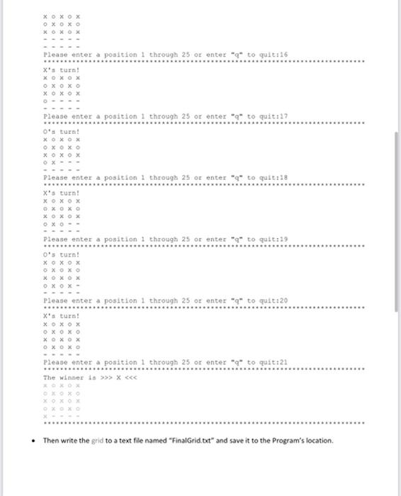 Solved 2 player xo game in python The program should start | Chegg.com