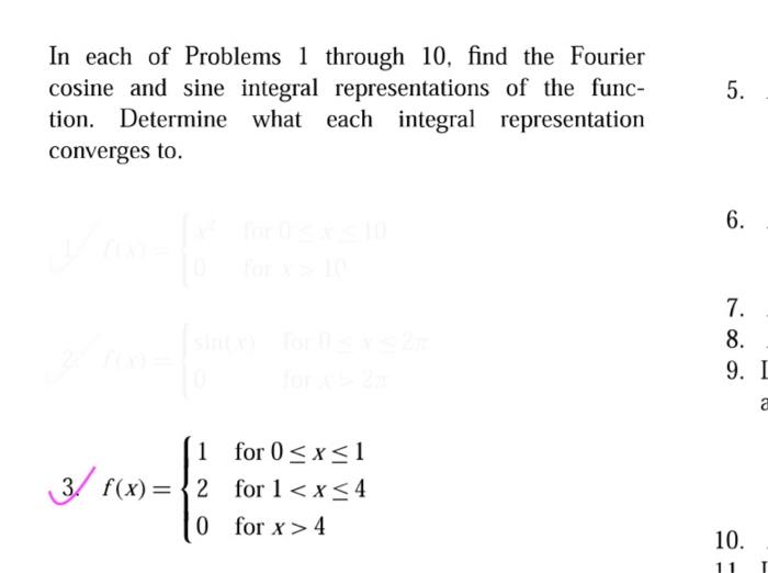 Solved In each of Problems 1 through 10, find the Fourier | Chegg.com