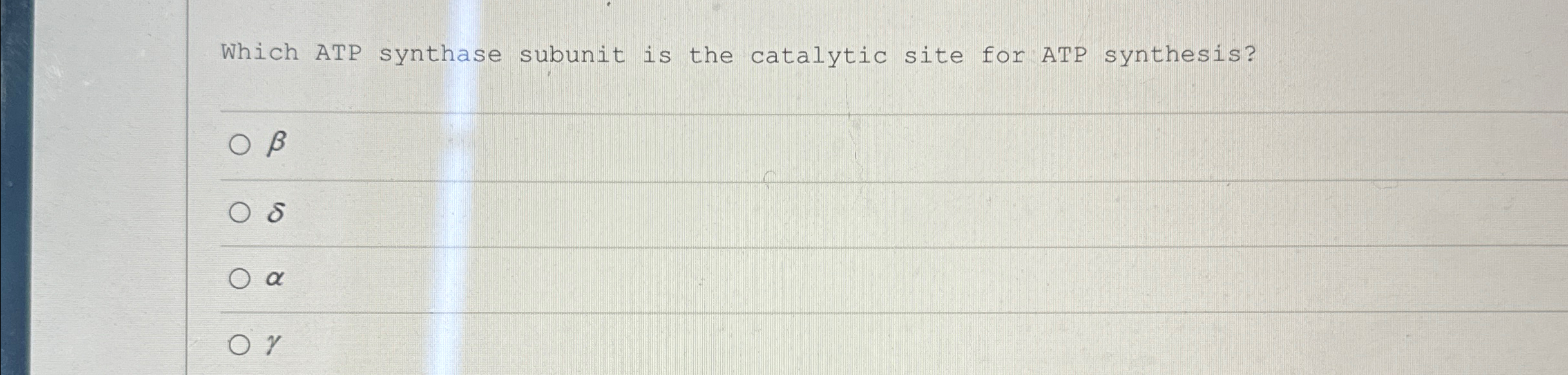 Solved Which ATP synthase subunit is the catalytic site for | Chegg.com
