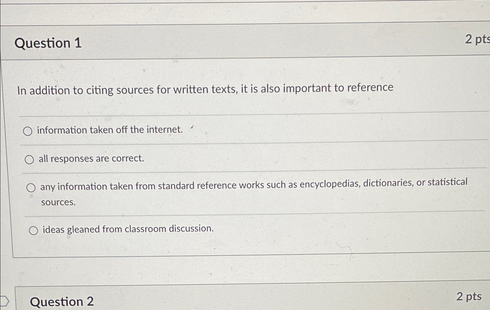 Solved Question 12ptsIn addition to citing sources for | Chegg.com