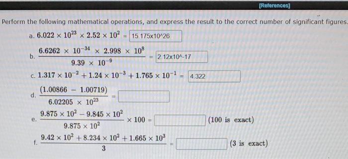 Solved ierform the following mathematical operations, and | Chegg.com