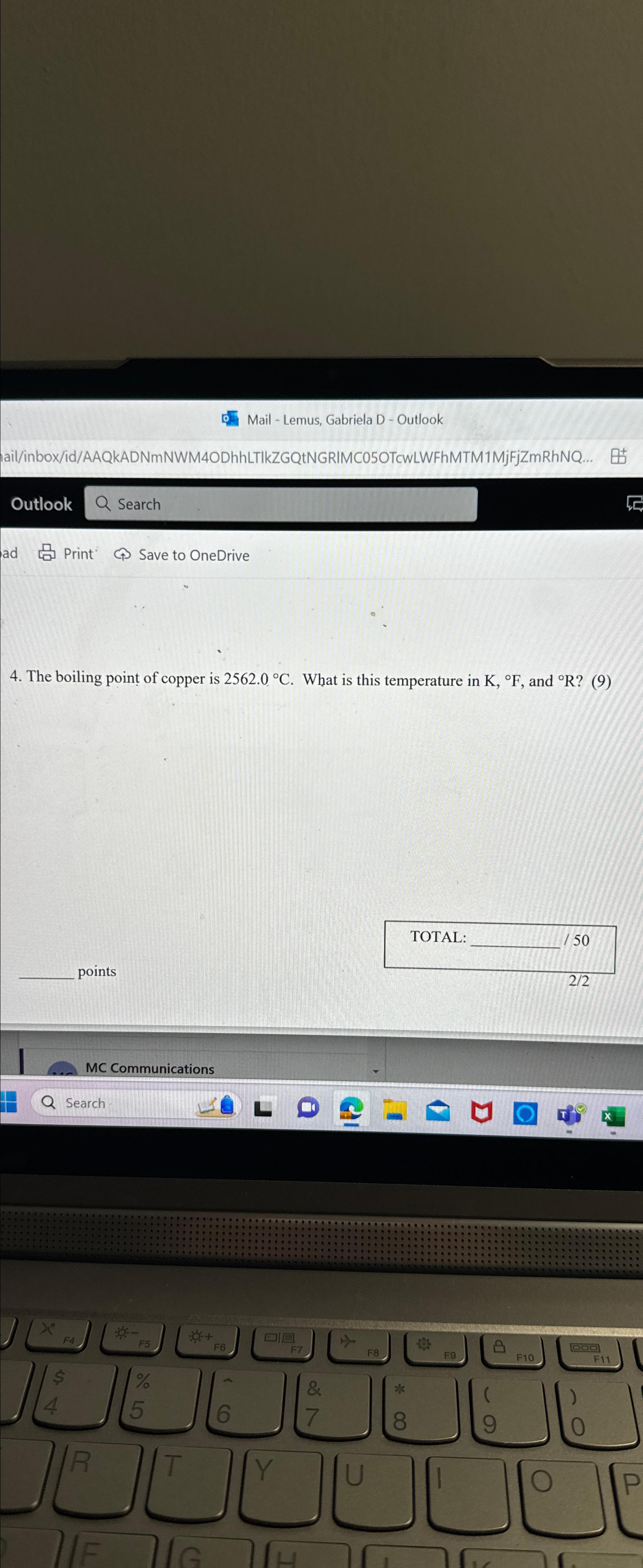 Solved Mail - ﻿Lemus, Gabriela D - | Chegg.com