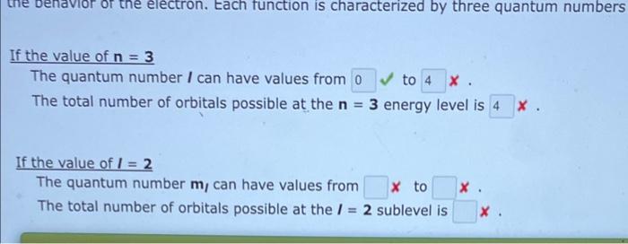 Solved If the value of n=3 The quantum number I can have | Chegg.com