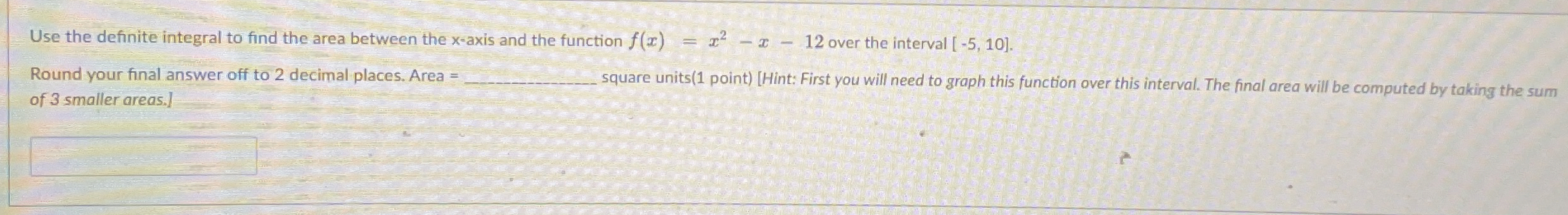 Solved Use the definite integral to find the area between | Chegg.com