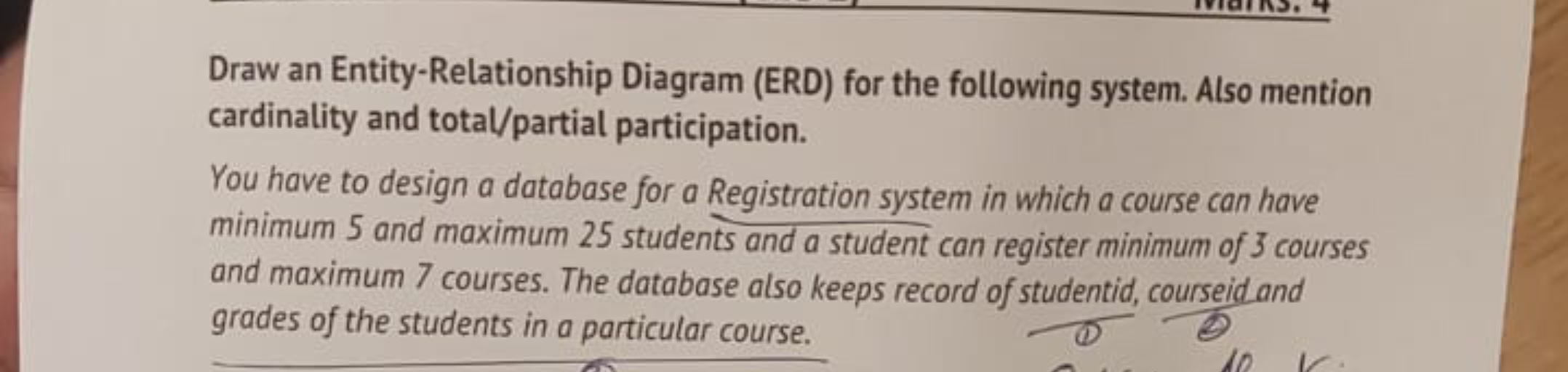 Solved Draw an Entity-Relationship Diagram (ERD) ﻿for the | Chegg.com