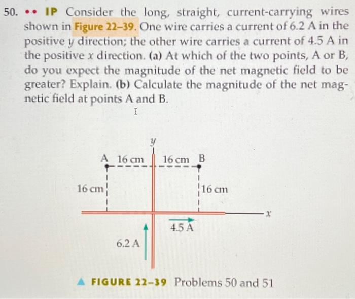 [Solved]: 50. -. IP Consider the long, straight, current-ca