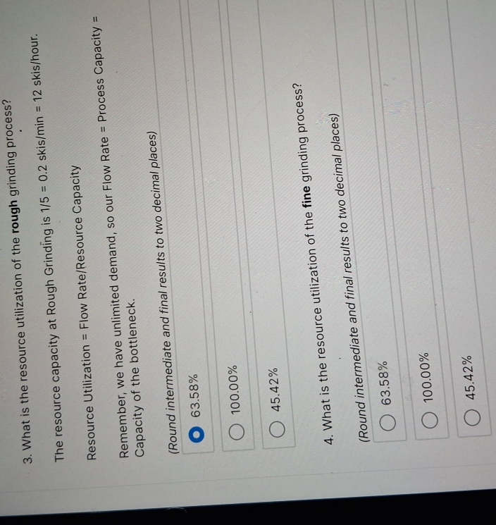 Solved What is the resource utilization of the rough | Chegg.com