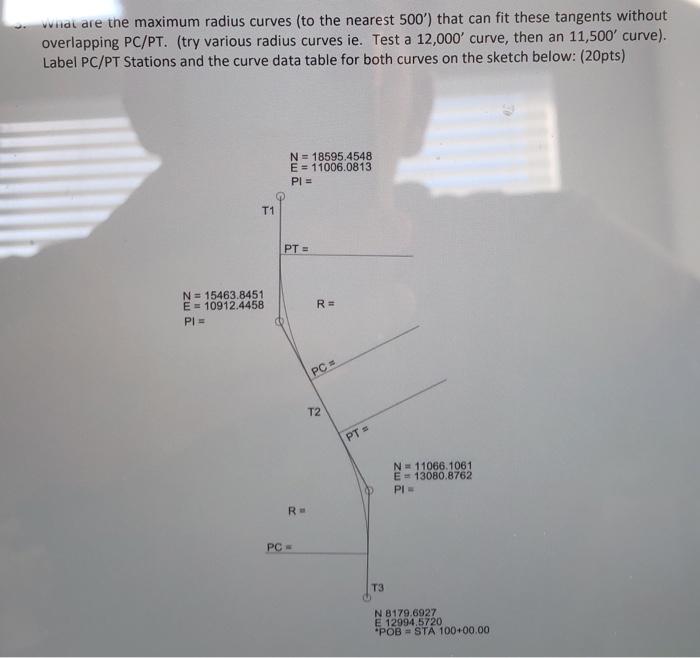 what are the maximum radius curves (to the nearest | Chegg.com