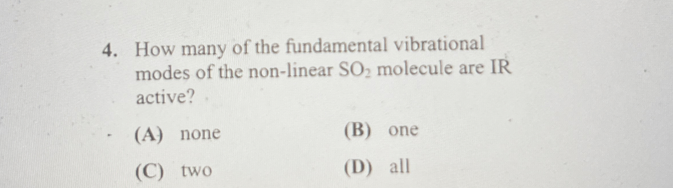 Solved How many of the fundamental vibrational modes of the | Chegg.com