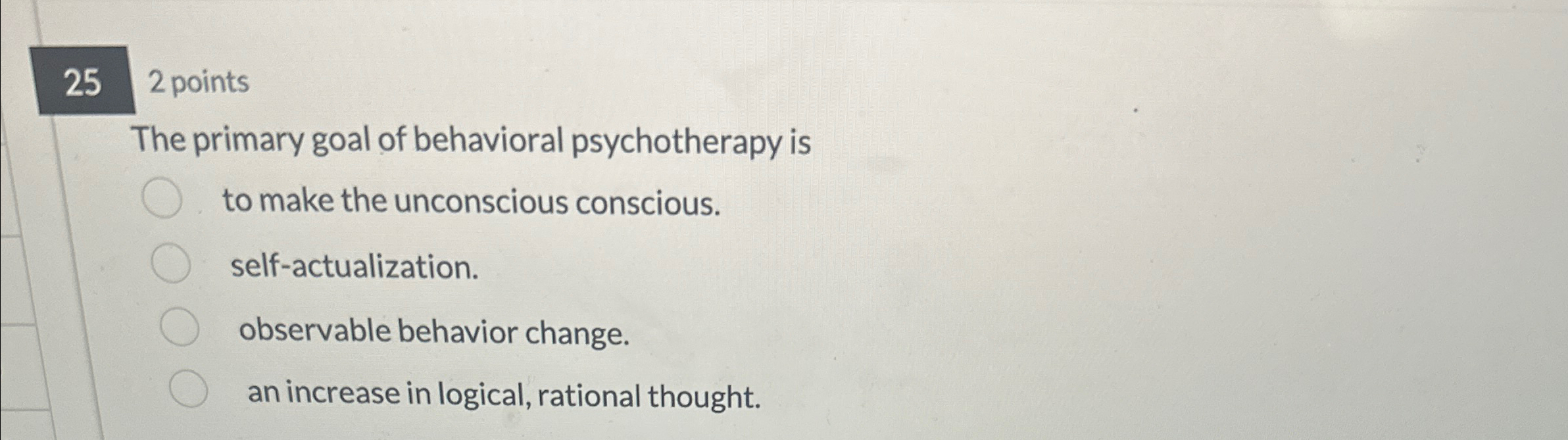 Solved 252 ﻿pointsThe primary goal of behavioral | Chegg.com