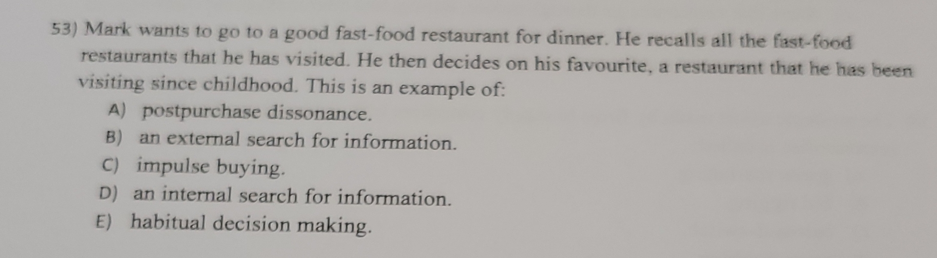 Solved Mark wants to go to a good fast-food restaurant for | Chegg.com