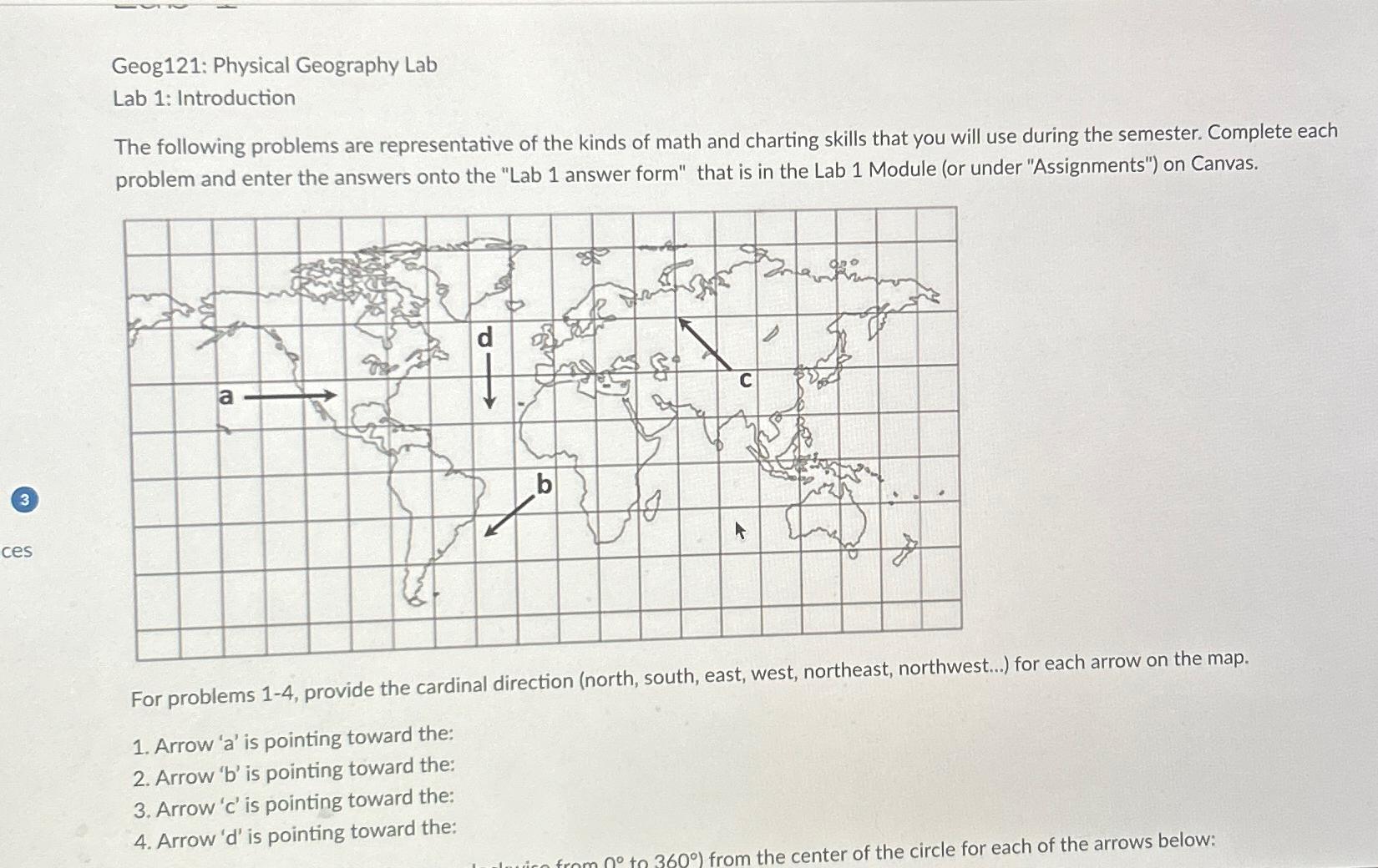 Solved Geog121: Physical Geography LabLab 1: IntroductionThe | Chegg.com