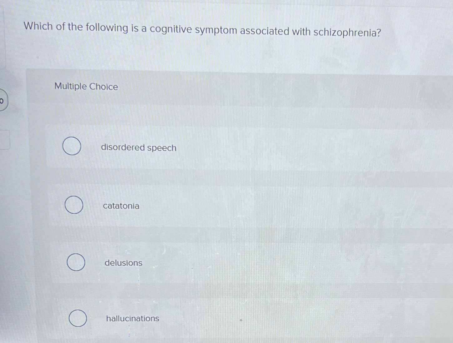 Solved Which of the following is a cognitive symptom | Chegg.com