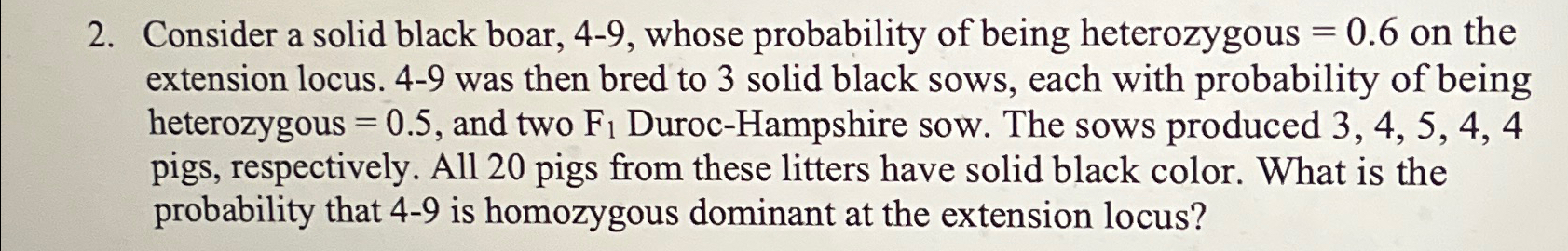 Solved Consider a solid black boar, 4-9, ﻿whose probability | Chegg.com