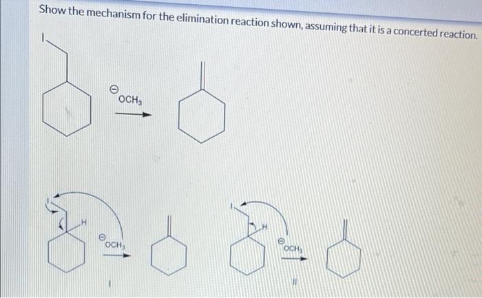 Solved Show the mechanism for the elimination reaction | Chegg.com