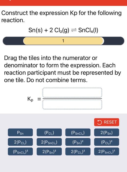 Solved Construct the expression Kp for the following | Chegg.com