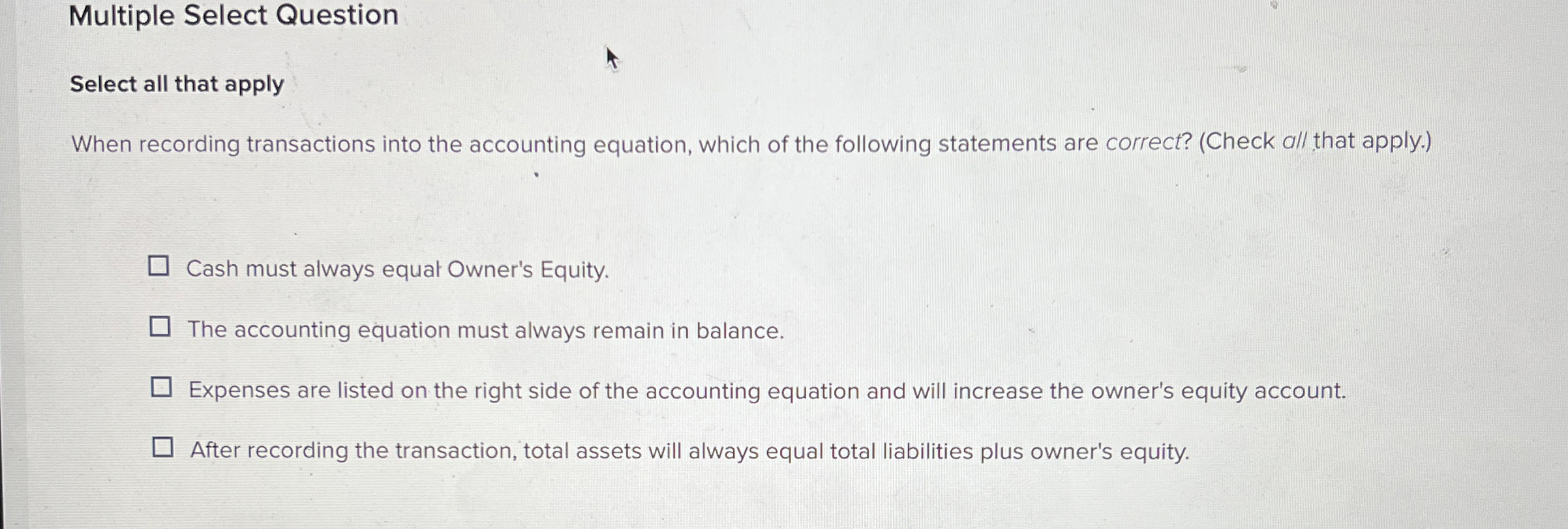 Solved Multiple Select QuestionSelect all that applyWhen | Chegg.com