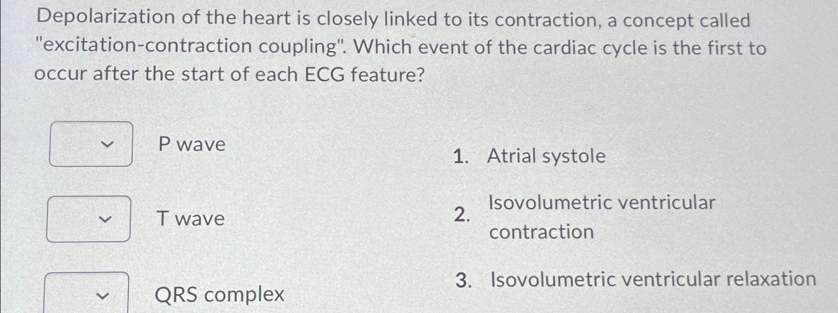 Solved Depolarization of the heart is closely linked to its | Chegg.com