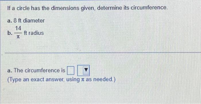 Solved If a circle has the dimensions given, determine its | Chegg.com