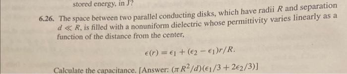 Solved .26. The space between two parallel conducting disks, | Chegg.com