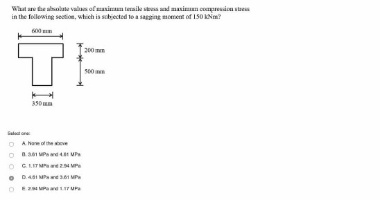 Solved What are the absolute values of maximum tensile | Chegg.com