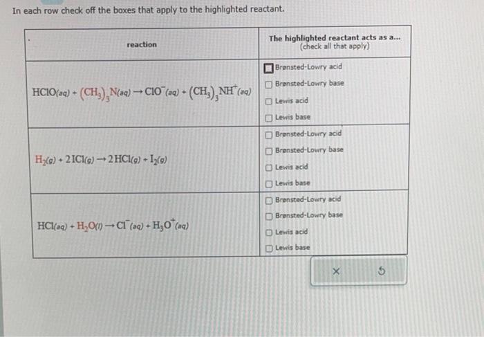 Solved In each row check off the boxes that apply to the | Chegg.com