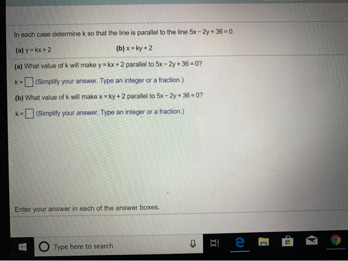 Solved In each case determine k so that the line is parallel | Chegg.com