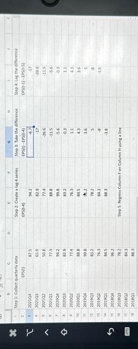 how can I do step 5 ? on excel? | Chegg.com