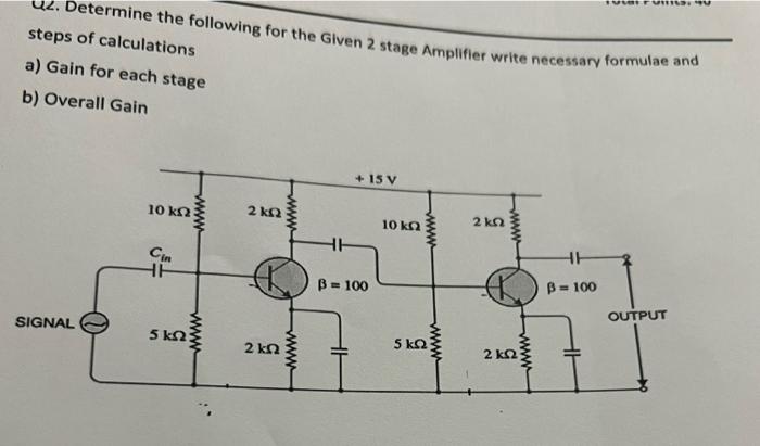 Solved 42. Determine the following for the Given 2 stage | Chegg.com