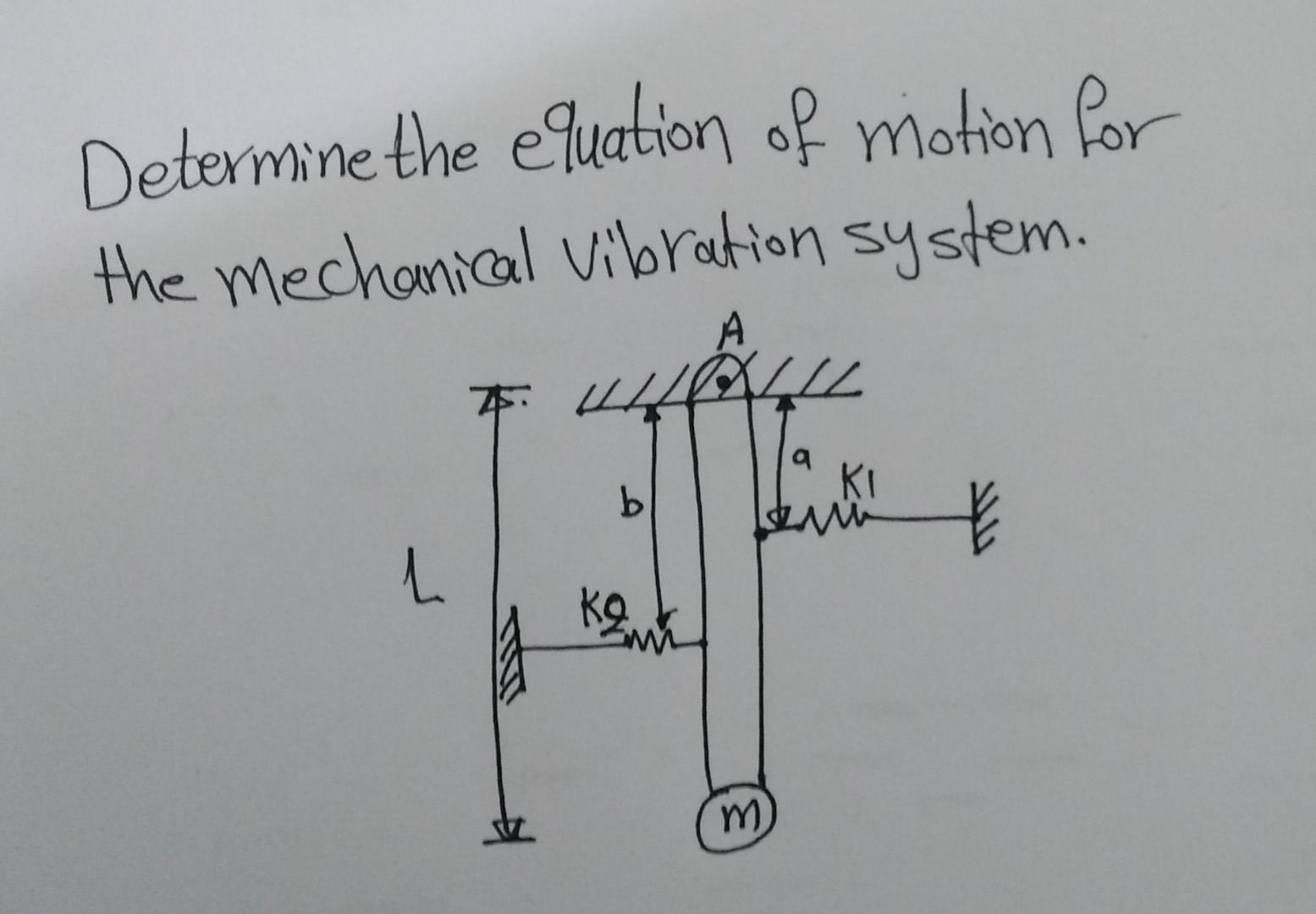 Solved Determine the equation of motion for the mechanical | Chegg.com