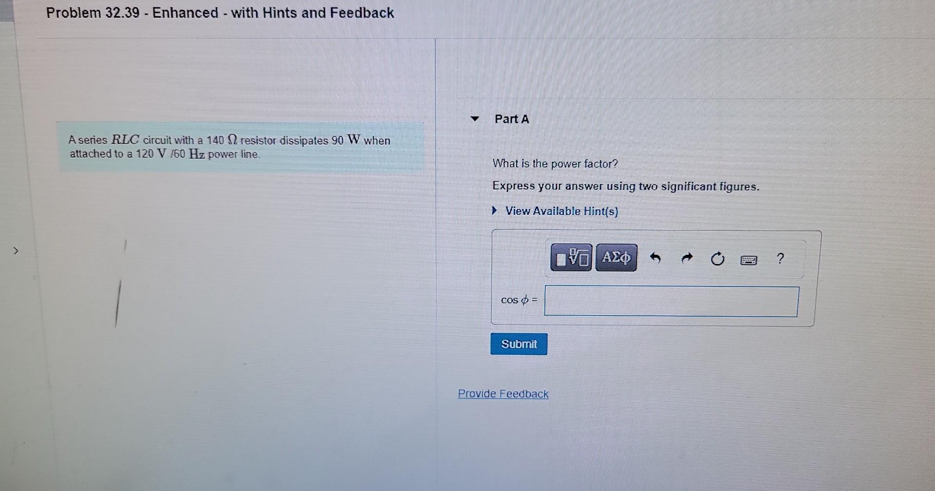 Solved Problem 32.39 - Enhanced - with Hints and Feedback | Chegg.com