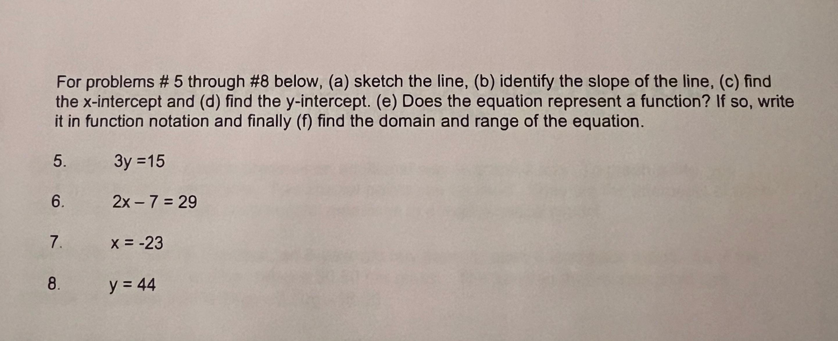 Solved For problems # 5 ﻿through #8 ﻿below, (a) ﻿sketch the | Chegg.com