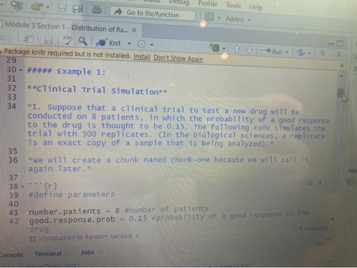 Solved Profile Tools Help Go to file/function - Addins - Run | Chegg.com