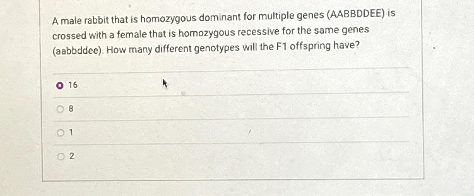 Solved A male rabbit that is homozygous dominant for | Chegg.com