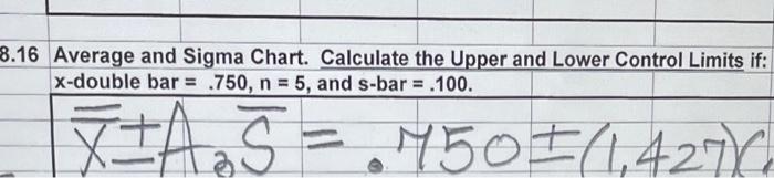 Solved 11 Average and Sigma Chart. Calculate the Upper and | Chegg.com