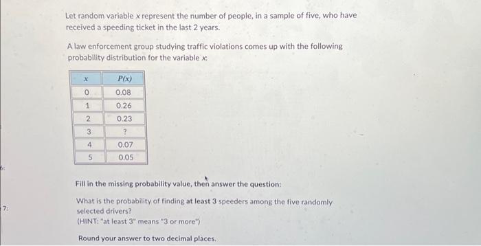 Let Random Variable X Represent The Number Of People