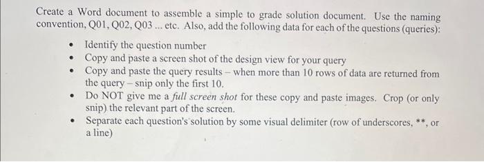 BUAD 2020 - Assignment #5 Database Queries - | Chegg.com