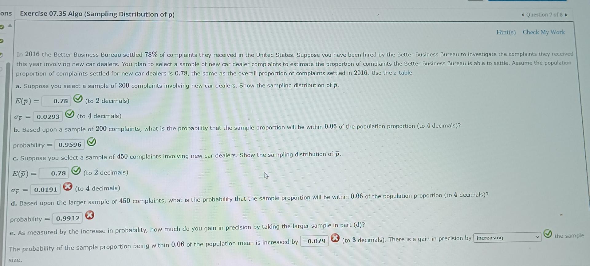 Solved ons Exercise 07.35 Algo (Sampling Distribution of | Chegg.com