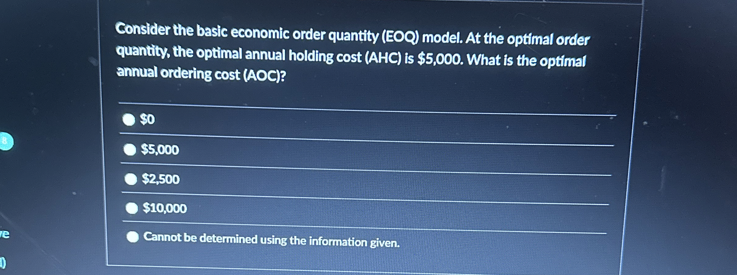 Solved Consider the basic economic order quantity (EOQ) | Chegg.com