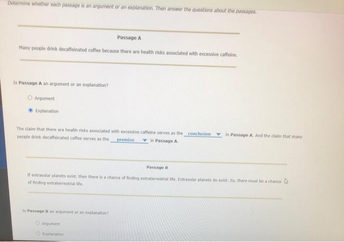 Solved Determine whether each passage is an argument or an | Chegg.com