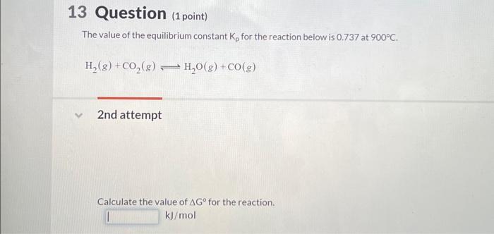 Solved The value of the equilibrium constant Kp for the | Chegg.com